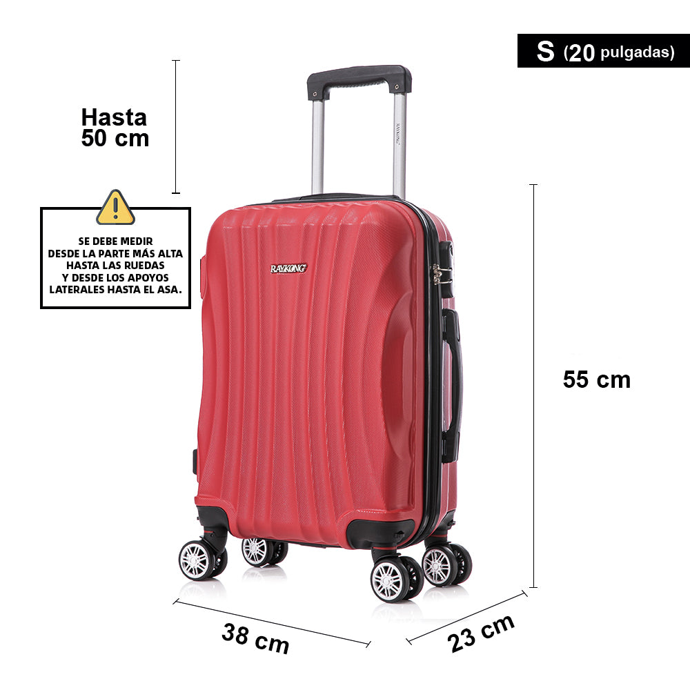 Maleta Cabina ABS 55x38x23cm 44L - 20 Pulgadas Rojo - Waves – 1990s