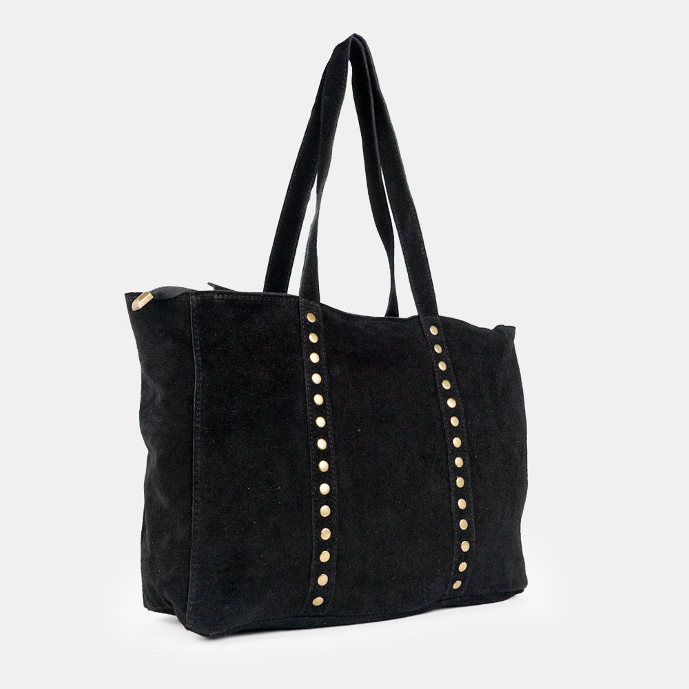 Bolso shopper para mujer de piel serraje tote de piel vuelta bolso ...